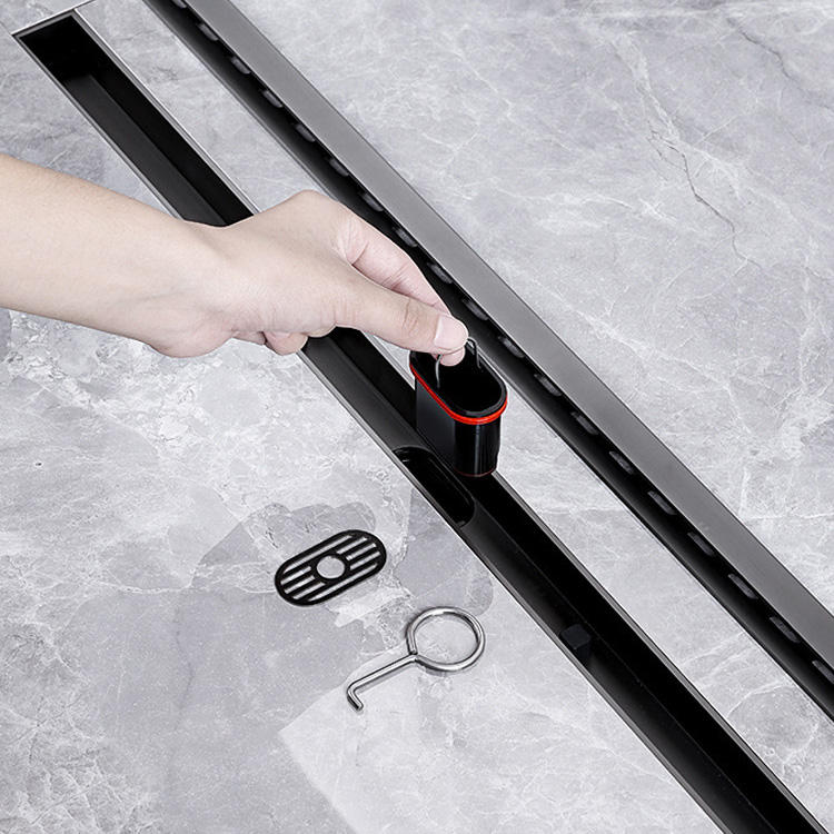 New design extreme narrow bathroom slim long drain Solid stainless ...